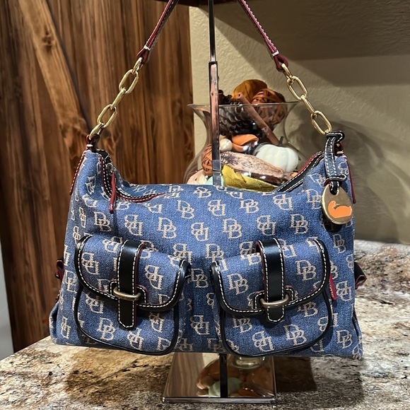 Dooney & Bourke | Bags | Dooney Bourke Euc Vintage Blue Tan Signature ...
